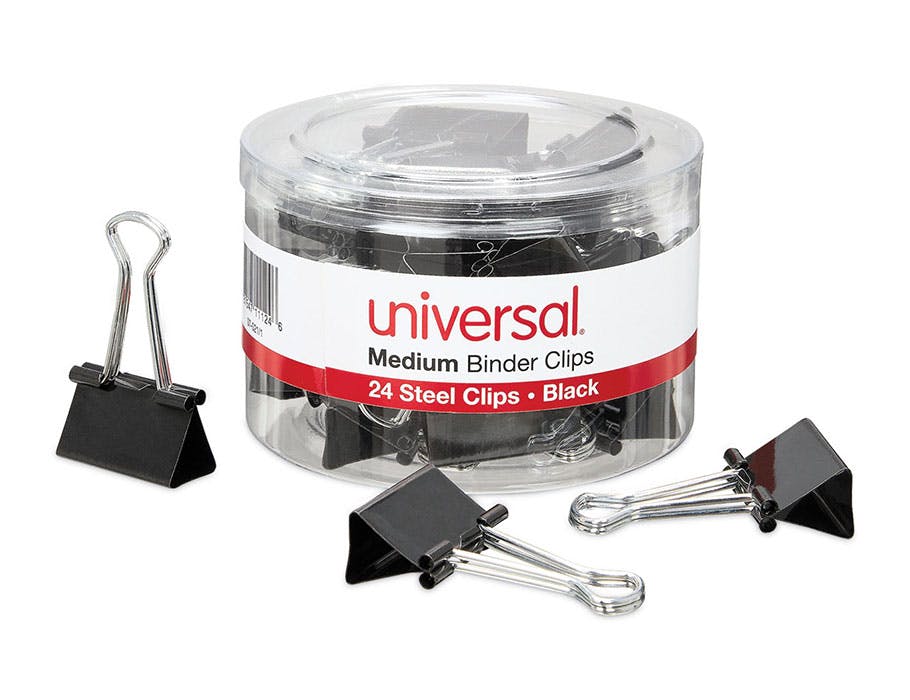 Universal® Binder Clips with Storage Tub - Trinity Packaging Supply