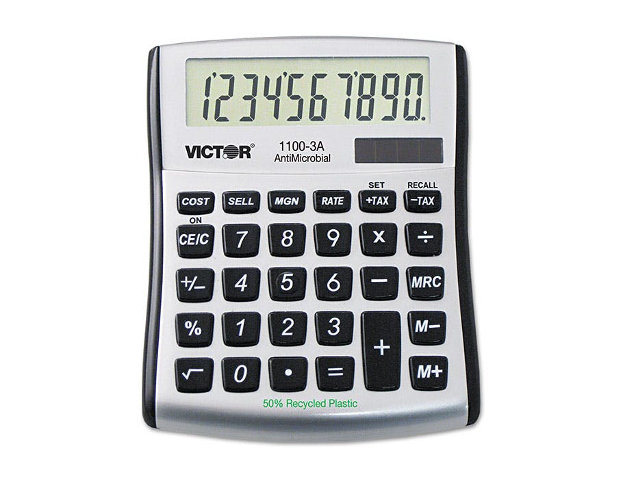 Victor® 1100-3A Antimicrobial Compact Desktop Calculator - Trinity ...