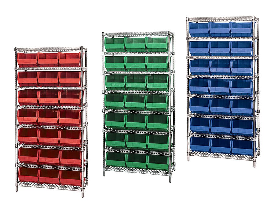 Wire Shelving with Bins | Wire Bin Shelving Rack & Organizer - Trinity ...