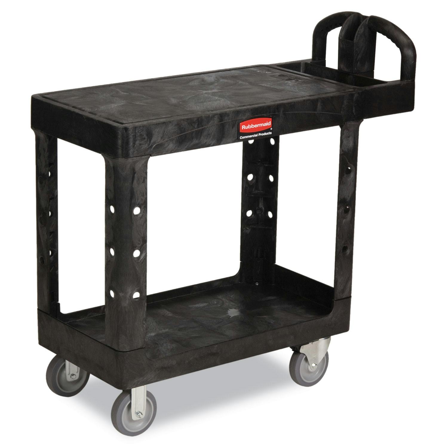 Rubbermaid® Commercial Flat Shelf Utility Cart - Trinity Packaging Supply