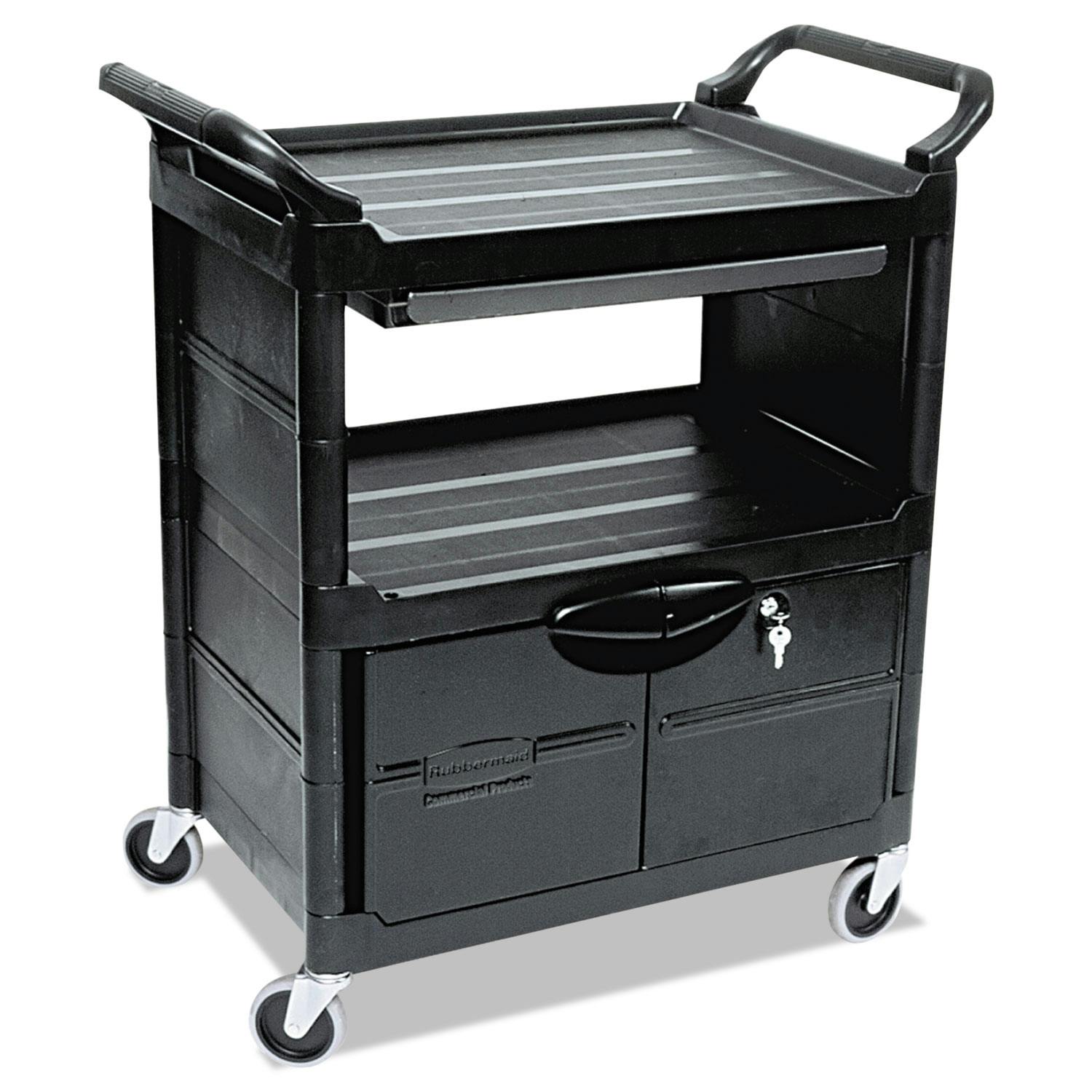 Rubbermaid® Commercial Utility Cart with Locking Doors - Trinity ...