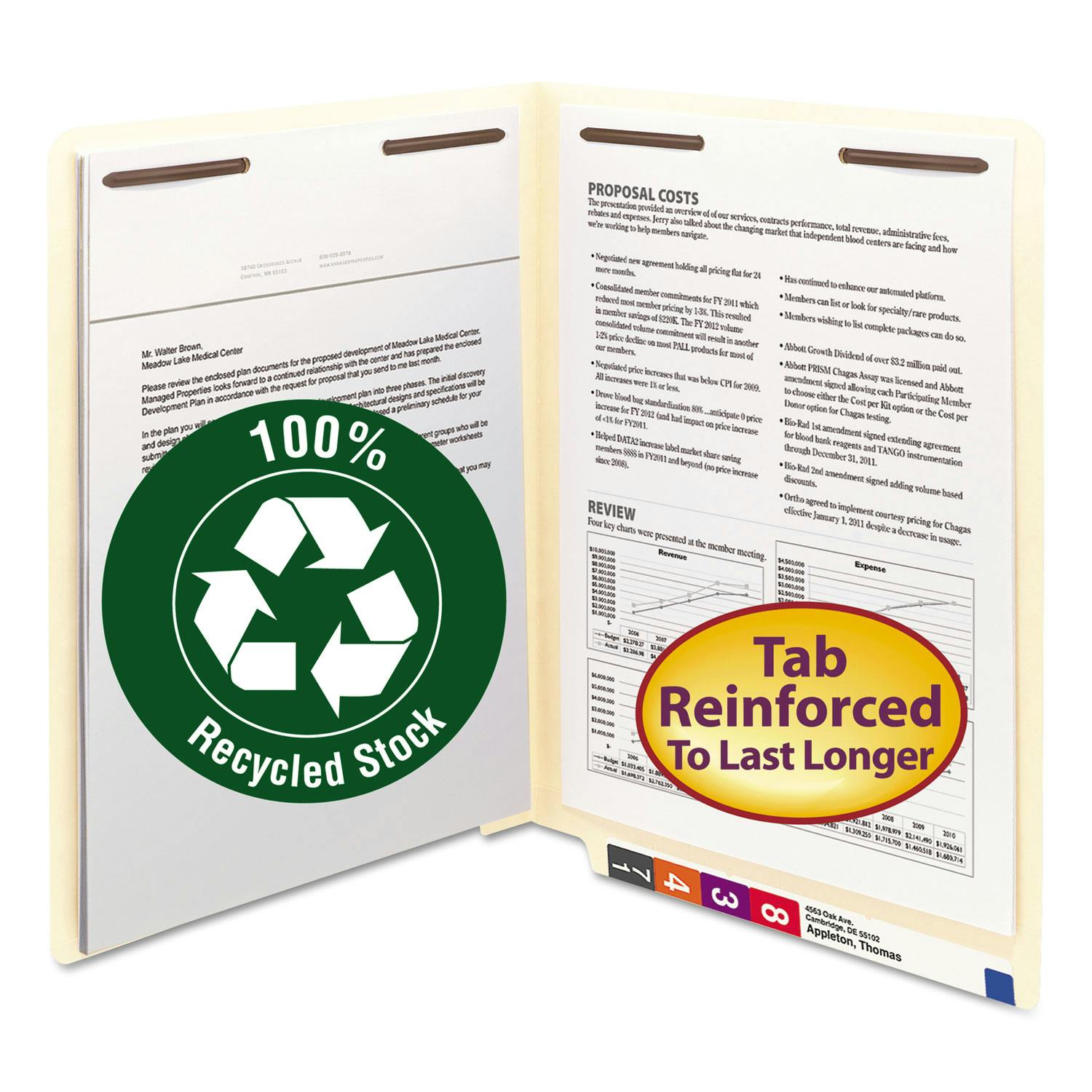 Smead 100% Recycled Manila End Tab Fastener Folders - Trinity Packaging ...