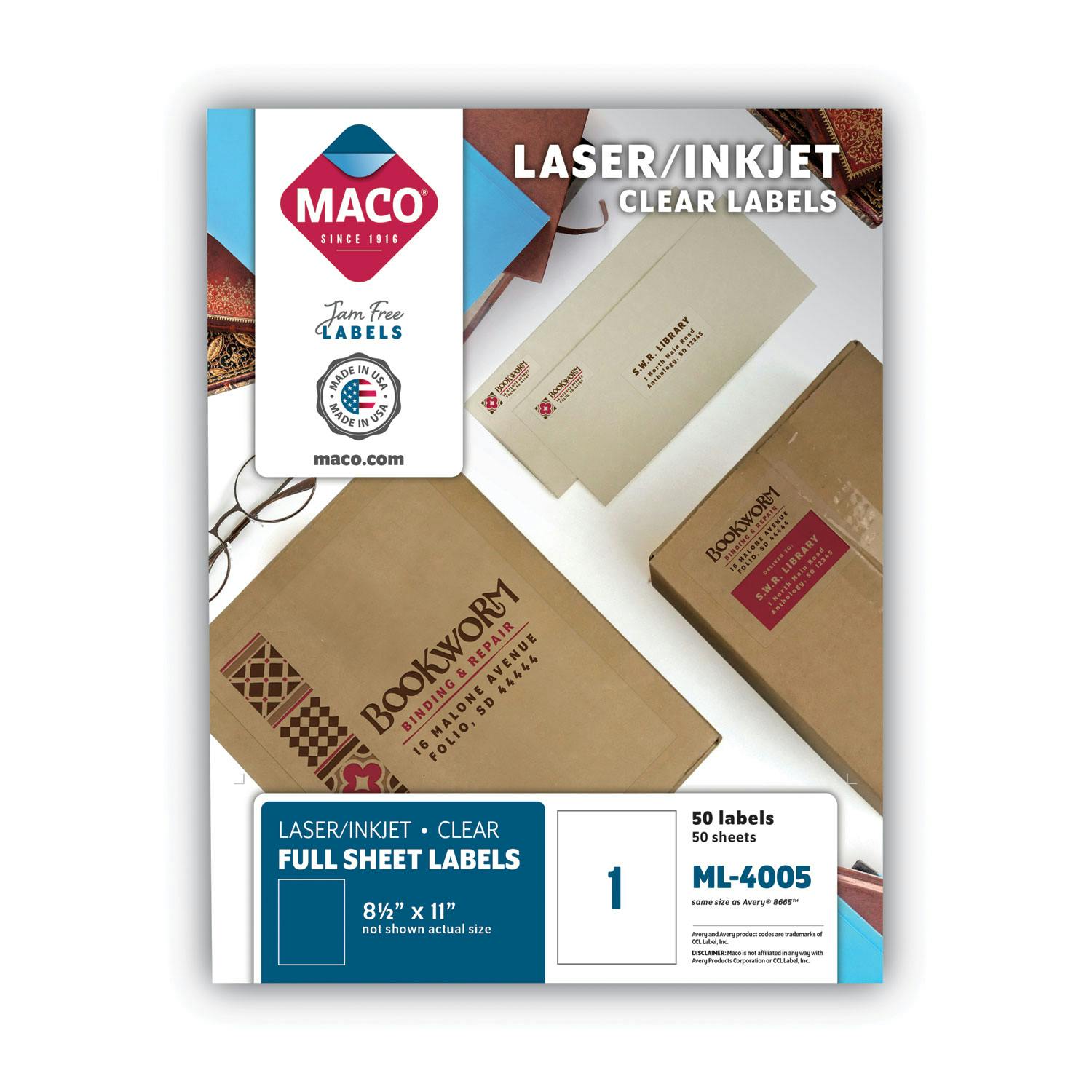 MACO® Matte Clear Printable Shipping & Return Address Labels - Trinity ...